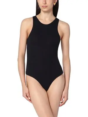 Alaïa Sleeveless Ribbed Bodysuit - Black