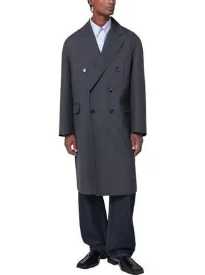 Bottega Veneta Double-breasted Wool And Silk Coat - Grey