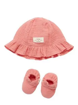 TEDDY & MINOU Hat And Booties Set - Pink