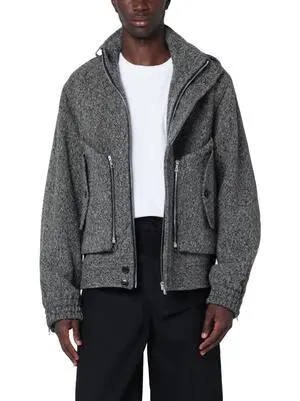 Dries Van Noten Patterned Zip-up Wool Jacket - Grey