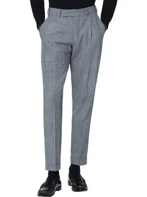 PT TORINO Patterned Wool And Cashmere Trousers - Grey