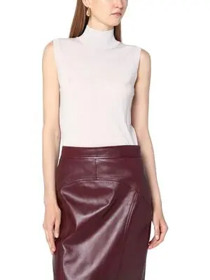 Max Mara Virgin Wool Turtleneck Vest - White