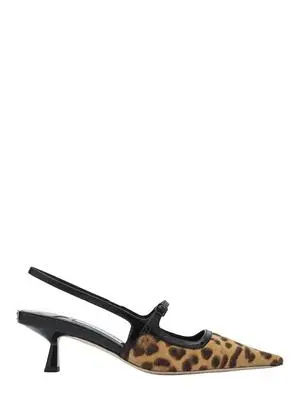 JIMMY CHOO Leopard Print Pony Skin Slingback Pumps Pink