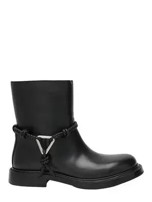 Bottega Veneta James Leather Ankle Boots - Black