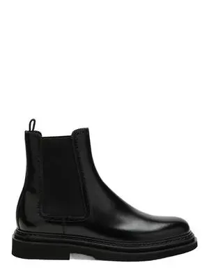 Dolce & Gabbana Leather Ankle Boot - Black