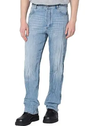 Bottega Veneta Light Wash Jeans With Faded And Crinkled Effect - Blue