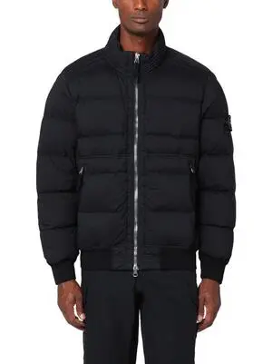 Stone Island Zip-up Puffer Jacket - Black