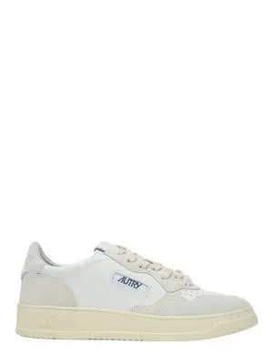 AUTRY Medalist Leather And Suede Trainer - White