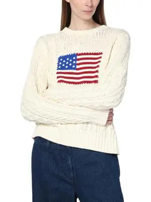 Polo Ralph Lauren Sweater With Flag Detail - Green