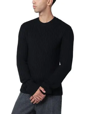 Dolce & Gabbana Ribbed Wool Sweater - Black