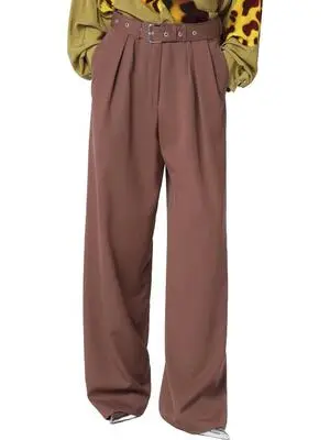 Dries Van Noten Wide Cotton Trousers - Beige