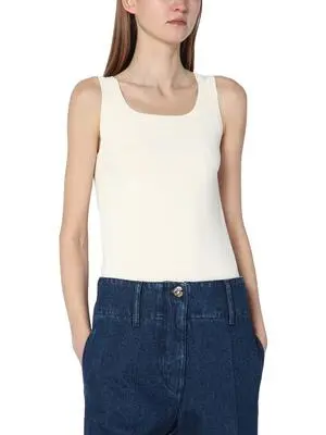 Max Mara Crêpe Viscose Top White