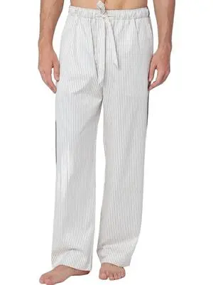 TEKLA Striped Pyjama Trousers - Black