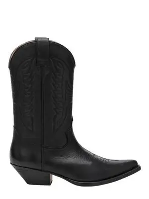 MAISON MARGIELA Leather Cowboy Boots - Black