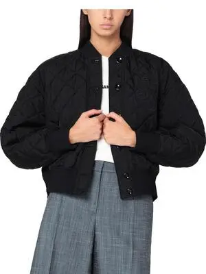 JIL SANDER Quilted Viscose Bomber - Black