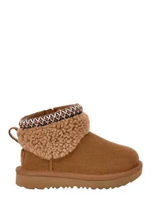 UGG Classic Ultra Mini Curly Ankle Boots - Brown