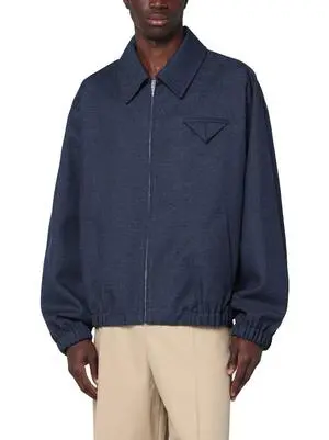 Bottega Veneta Zipped Wool Jacket - Blue