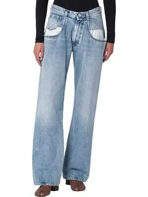 MAISON MARGIELA Straight Leg Jeans With Contrast Pockets Blue
