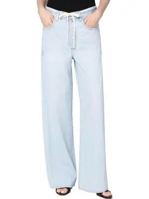 Citizens Of Humanity Brynn Wide Leg Jeans With Drawstring - Light Blue
