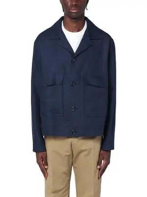 Tagliatore Linen Buttoned Jacket - Blue