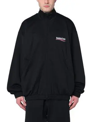 Balenciaga Zip-up Hoodie With Political Campaign Logo - Black