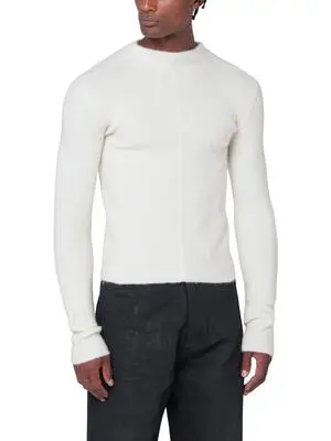 Rick Owens Long Sleeve Alpaca Blend Sweater - White