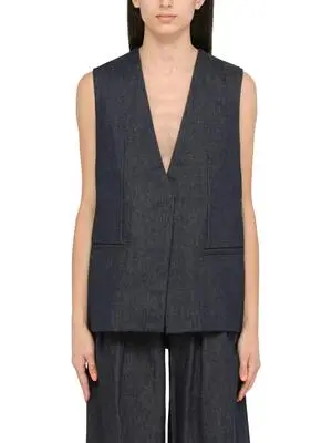 Amiri Cotton Waistcoat - Blue