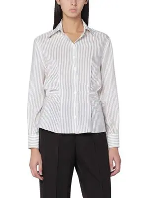 Dolce & Gabbana Pinstriped Silk And Cotton Shirt - White