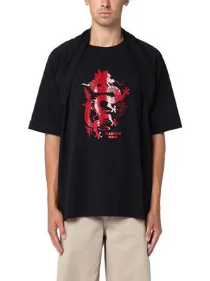 Martine Rose Oversized T-shirt Celebration With Print - Black