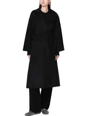 Max Mara Cashmere Wrap Coat - Black