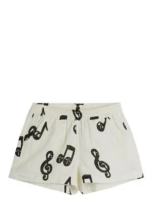 MINI RODINI Printed Cotton Shorts - White