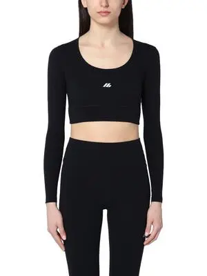 Balenciaga Activewear Top In Matte Nylon Blend - Black