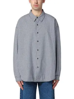 NEW AMSTERDAM SURF ASSOCIATION Wool Blend Checked Shirt - Black