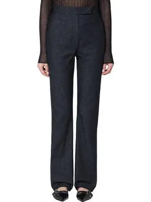 Max Mara Cotton Denim-effect Trousers - Blue