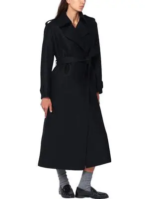 Harris Wharf London Wool Wrap Coat - Blue