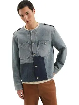 1989 STUDIO Denim Patchwork Jacket - Light Blue