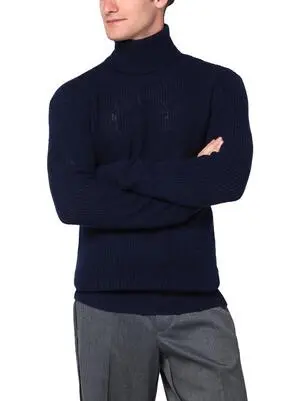 Dries Van Noten Wool Turtleneck Sweater - Blue