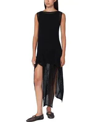 Alaïa Knit Dress With Ruches - Black