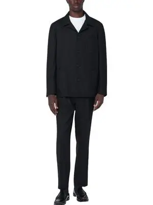 SANTANIELLO Single-breasted Suit In Wool Blend - Black