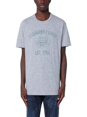 Dsquared2 Mélange T-shirt With Logo Print - Grey