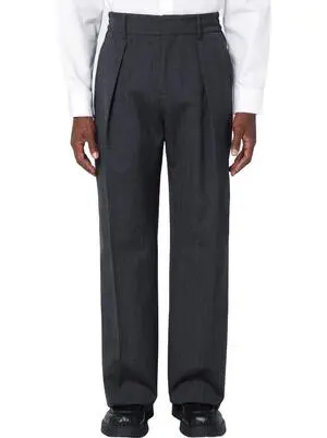 Burberry Wool Trousers With Darts - Grey