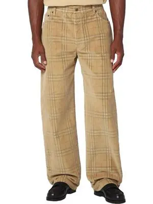 Burberry Check Corduroy Trousers - Beige