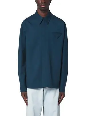 Bottega Veneta Petrol Wool Shirt - Blue