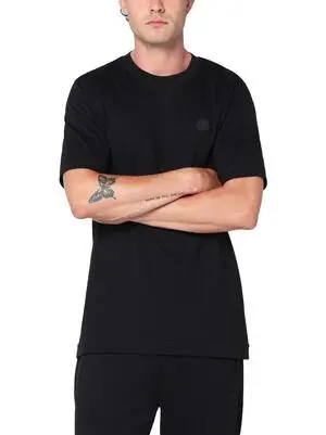 Moncler Cotton T-shirt With Logo Patch - Black