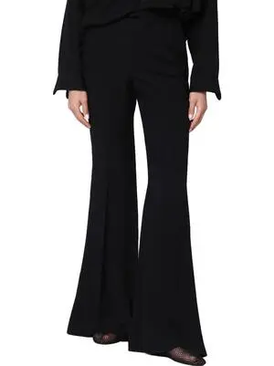 Balenciaga Flared Viscose Pants - Black