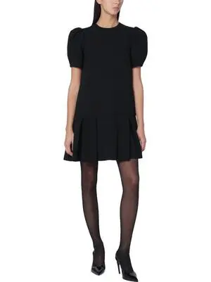 Moschino Mini Dress With Pleats - Black