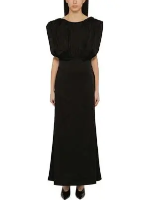 JIL SANDER Long Dress With Ruffles - Black