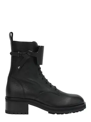 JIMMY CHOO Leather Ankle Boots - Black