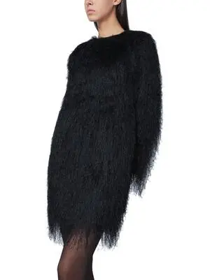 Loulou De Saison Tina Fringed Dress - Black