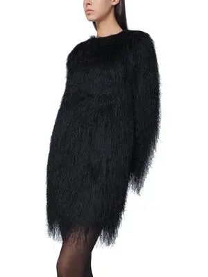 Loulou De Saison Tina Fringed Dress - Black